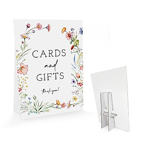 Baby Shower/Bridal Shower/Wedding Decoration Sign- Card And Gift Thank You, Baby Shower Decorations, Floral Sign for Baby Shower, Pink Flower Baby Shower, Boho Baby Shower Sign (8 x 11 inch) BSS03