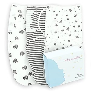 Dingos and Dachshunds Baby Swaddle Sack incl. 3 Baby Beanies (Pack of 3) - 100% Oeko-TEX Cotton - Newborn Swaddle 0-3 Months - Sleep Sack Swaddle