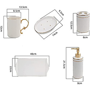 DVTEL Bathroom Five-Piece Set, Wash and Gargle Set, Simple Couple, Brush Teeth, Gargle Cup, Ceramic Bathroom Supplies