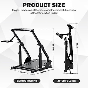Hottoby G923 Racing Steering Wheel Stand Reinforcement Bar Fit for Logitech Thrustmaster G27,G29,G920 T300RS,T80,T150 Driving Simulator Frame,No Steering Wheel,Pedals,Handbrake