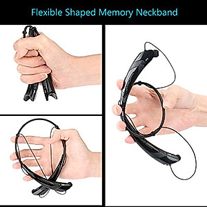 BUMMD Bluetooth Neckband Headphones with Magnetic Earbuds, Flexible Wireless Bluetooth Headset with Mic Sports Headphones for Running HD Stereo Noise Cancelling Earphones for iPhone Samsung LG(Black)