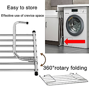 whalebee Laundry Drying Rack Multifunctional Adjustable Clothes Drying Racks Stainless Steel Laundry Rack Space Saving for Indoor and Outdoor - Balcony Windowsill Railings ( Size : 50cm )
