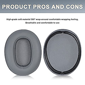 WH-XB900N Replacement Ear Pads Potein Leather Earpads Cover Quite-Comfort Sponge Ear Cushion Pad Earmuff Repair Parts Compatible with WH-XB900N On-Ear Headphone(Grey