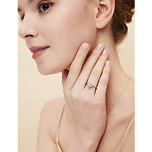 SOMEN TUNGSTEN 925 Sterling Silver 1 Carat Solitaire Round CZ Engagement Wedding Band Classic Six Prong Ring Size 7