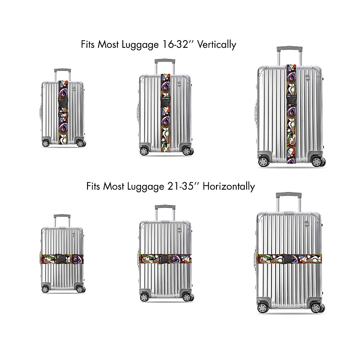 Picasso Girl before a Mirror Travel Luggage Strap Suitcase Security Belt. Heavy Duty & Adjustable. Travel Essentials Accessories. TSA Compliant. 2 Luggage Straps & 2 Add A Bag Straps. 4-Piece Set.