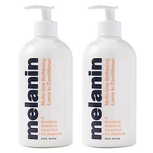 M & H Melanin Multi-Use Softening Leave In Conditioner,16 Oz. Formulated with Nourishing Baobab Oil, Turnip Root,ProVitamin B5,Hydrate, Soften and Condition, 16 Fl Oz (Pack of 1) (Two Pack)