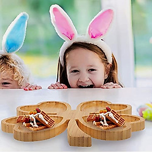 PRETYZOOM Wooden Serving Tray Clover Shaped Charcuterie Boards Shamrock Cheese Cake Bread Snack Serving Plate Appetizer Platter for Meat Vegetables Fruit St. Patricks Day Party