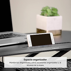 Fellowes Corsivo Height Adjustable Standing Desk, Sit to Stand, Gas Spring Riser Converter, Tabletop Workstation, Desk Riser (8091001)