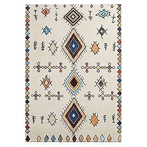 Moroccan Distressed Non Slip Area Rugs 8x10 Boho Fluffy Soft Floor Rug Extra Large Carpet for Living Room Bedroom Kid’s Playroom Cream 8' x 10'