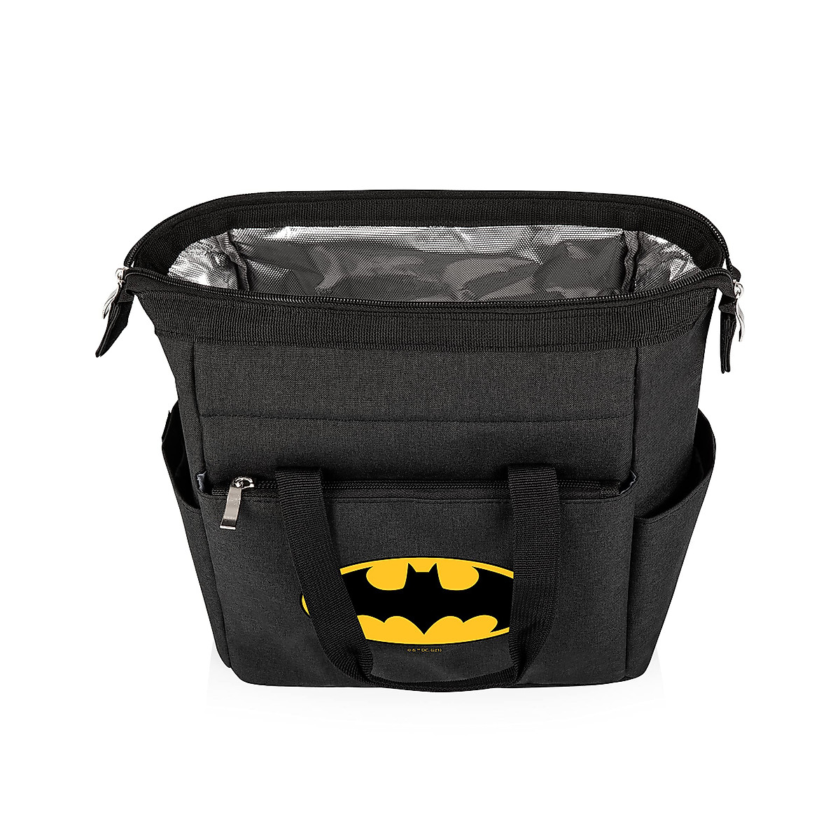 PICNIC TIME DC Comics Batman Bat-Signal On The Go Lunch Bag, Soft Cooler Lunch Box, Insulated Lunch Bag, (Black)