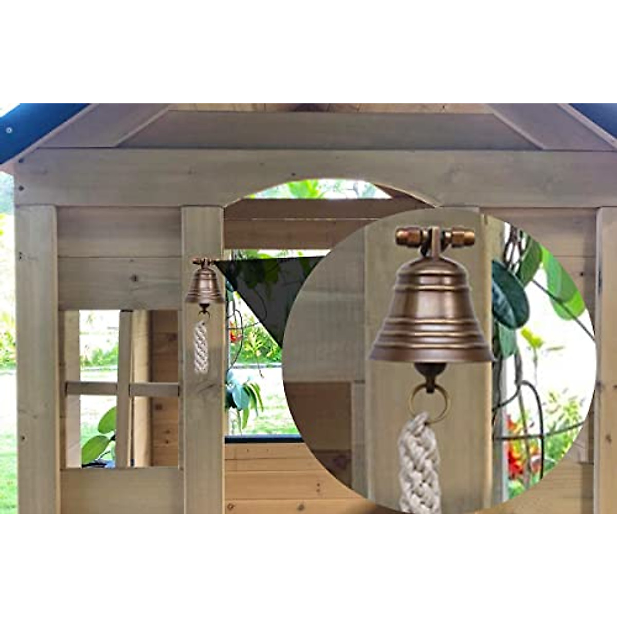 The Metal Magician 2" Antique Brass Bell Quality Marine Wall Mounted Ship Hanging Bell Perfect for Dinner, Indoor, Outdoor, School, Bar, Reception, Last Order & Church