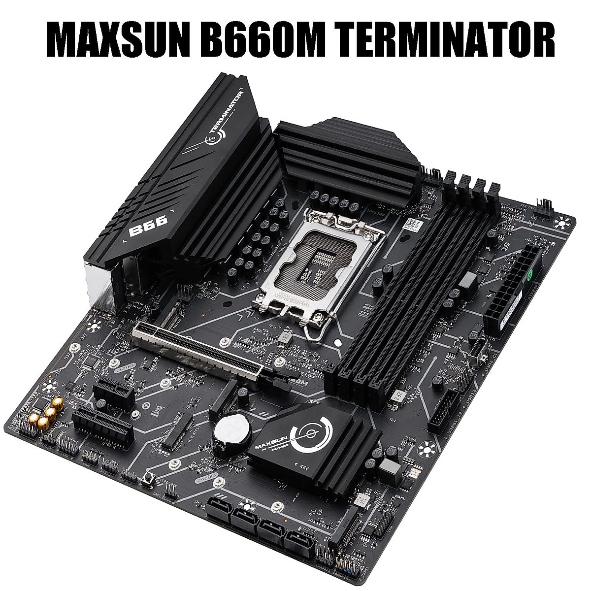 MAXSUN Terminator B660 LGA 1700(Intel 12th Gen) mATX Motherboard (PCIe 4.0, DDR4,3xM.2 Slots, 2.5Gb LAN, DP, 2 x HDMI, VGA, Rear USB 3.2 Gen 1, Front USB 3.2 Gen 2 Type-C)