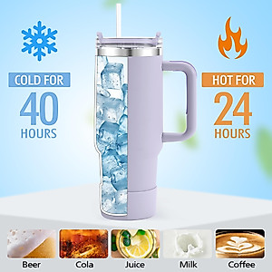 LorinShine 40 OZ Stainless Steel Tumbler with Lid and Straw, Insulated Cup with Handle, Leak Proof Tumbler, Large Water Iced Tea Coffee Bottle for Gift/Travel/Sport/Home