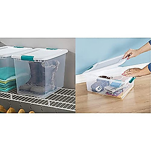 Sterilite 25 Qt./24 L Latching Box Clears, Quart, White, 6 Piece & 15 Qt./14 L Latching Box Clears, Quart, White, 12 Piece