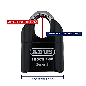 ABUS 190CS/60 High Security Solid Steel Combination Padlock, Closed Shackle