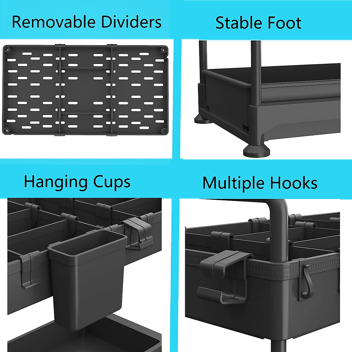 DDmispo Under Kitchen Sink Organizers and Storage, 2 Tier Bathroom Cabinet Undersink Organizer Storage Pull Out Shelf Drawer, Under-Sink Organizers Sliding Rack for Narrow Space