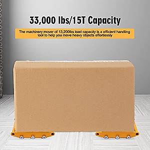 Heavy Duty Machine Dolly Skate Machinery Roller Mover 15t 33000lbs Capacity Cargo Trolley 9 rollen Skates Industrial Machinery Mover Rotating Roller All-Steel Construction Warehousing Transportation