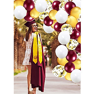 Graduation Decorations Maroon Gold 2024 Burgundy Gold Balloons/Burgundy Gold Birthday Decorations/30Pcs Burgundy White Gold Balloons 2024 Burgundy Graduation Party Decorations/Wedding