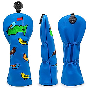 Barudan Golf Fairway Wood Head Cover Headcover, Birdie & Green Golf Fairway Headcover Interchangeable # 3 4 5 7 X Fairway Head Cover Golf Protective Case Blue