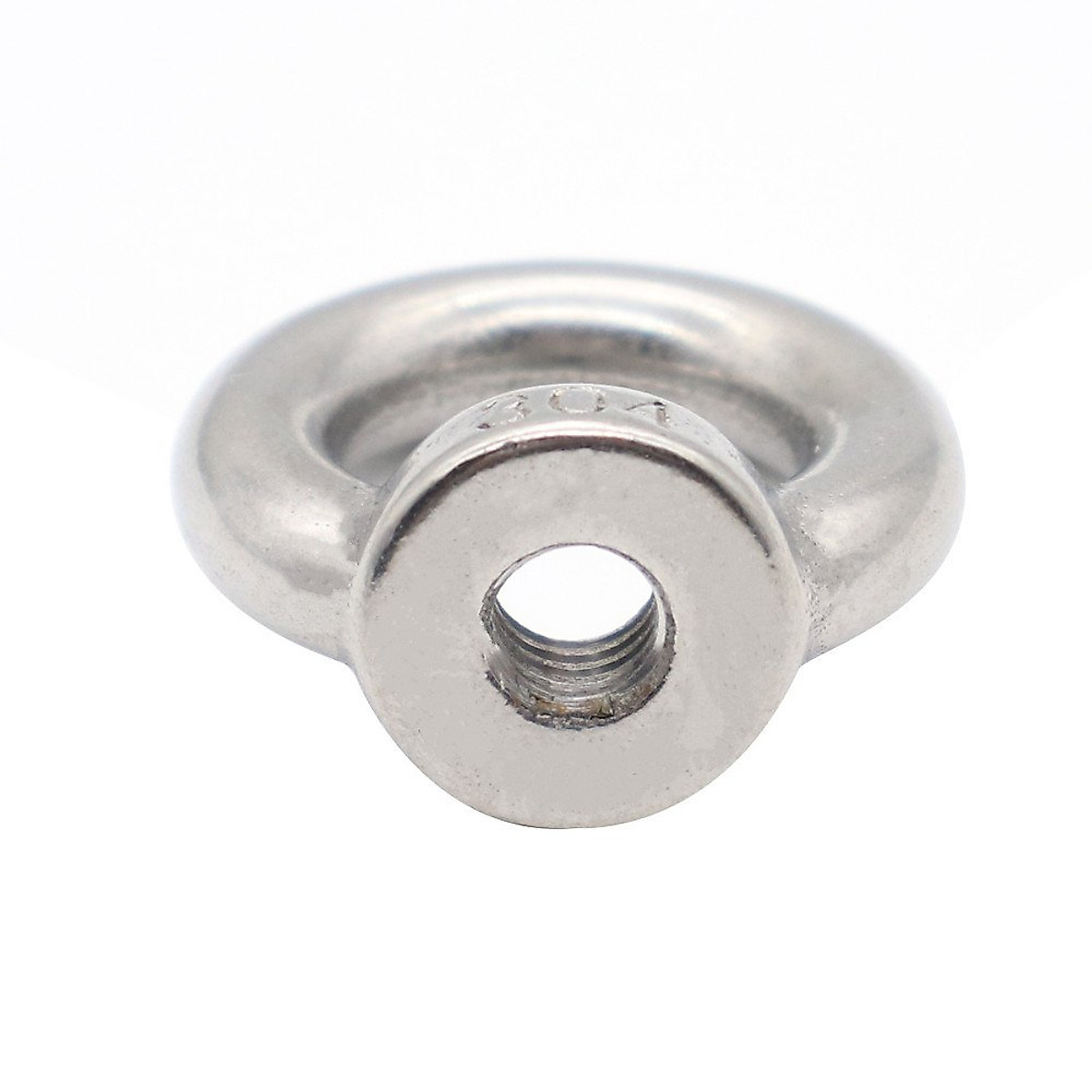 Eowpower 5 Pieces 304 Stainless Steel M8 Ring Eye Bolt Threaded Nuts