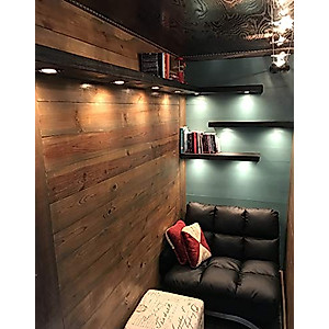 Joel's Antiques Floating Wall Shelf, Wood Decor & Long Shelf for Fireplace Mantel, Bookshelf, Bedroom, & Farmhouse - Wall-Mounted Rustic Stand, Wooden Hanging Display - Black, 72" x 10" x 2"