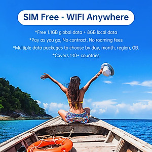 GlocalMe U3 Mobile Hotspot,Wireless Portable WiFi for Travel in 140+ Countries,No SIM Card Needed,Smart Local Network Auto-Selection,High Speed WiFi with US 8GB & Global 1GB Data, Pocket WiFi (White)