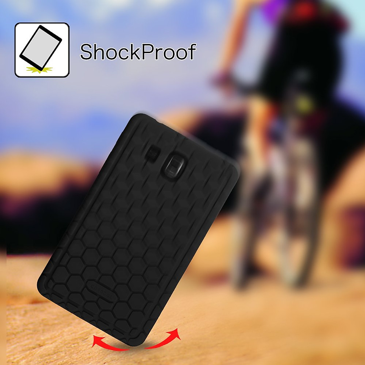 Fintie Silicone Case for Samsung Galaxy Tab A 7.0, [Honey Comb Series] Light Weight [Anti Slip] Shock Proof Cover [Kids Friendly] for Galaxy Tab A 7-inch Tablet 2016 Release (SM-T280/SM-T285), Black