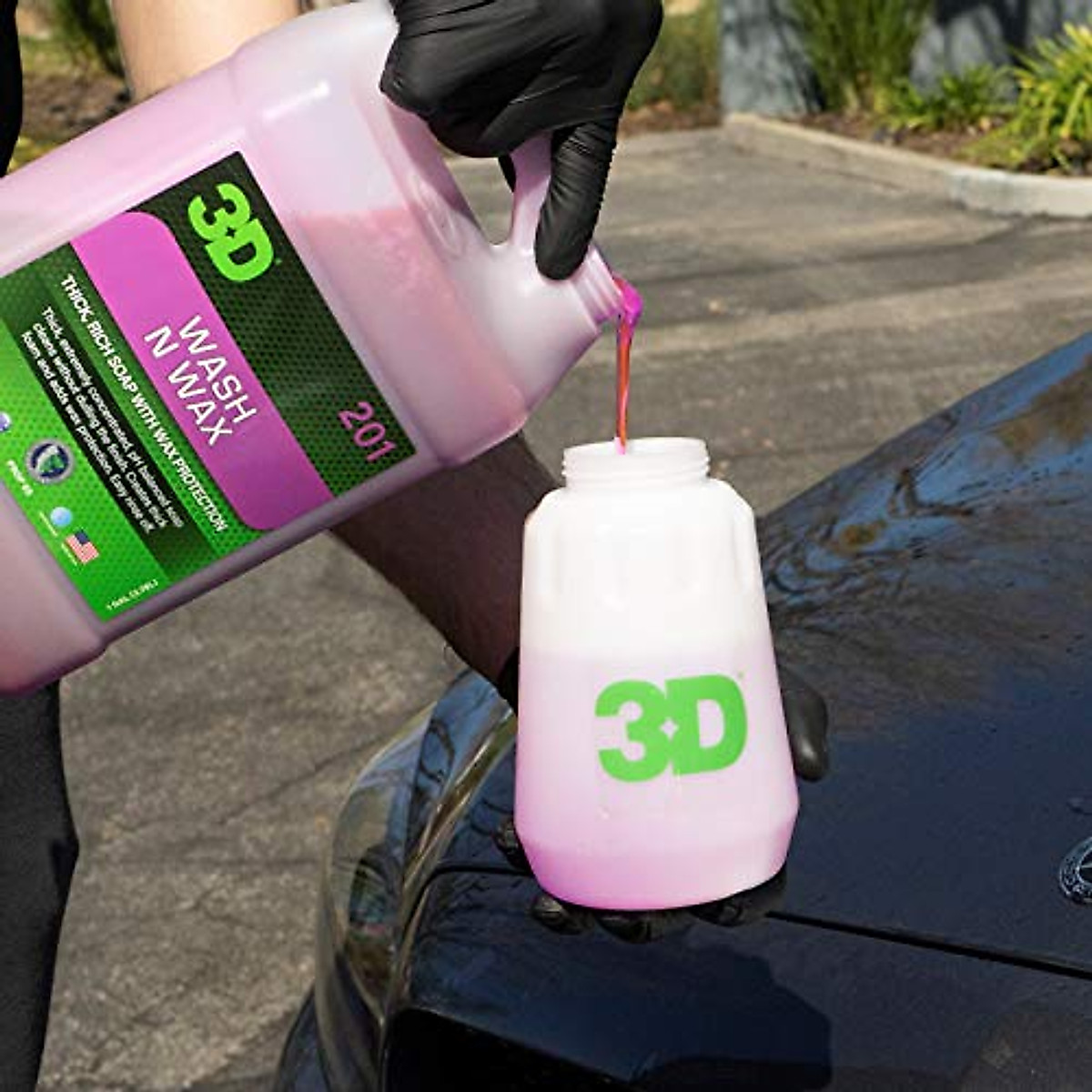 3D Wash N Wax Car Wash Soap - pH Balanced, Easy Rinse, Scratch Free Soap with Wax Protection - 64oz.