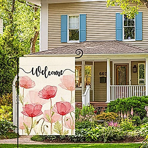 AVOIN colorlife Corn Poppies Garden Flag 12x18 Inch Double Sided Outside, Spring Memorial Floral Welcome Yard Outdoor Flag