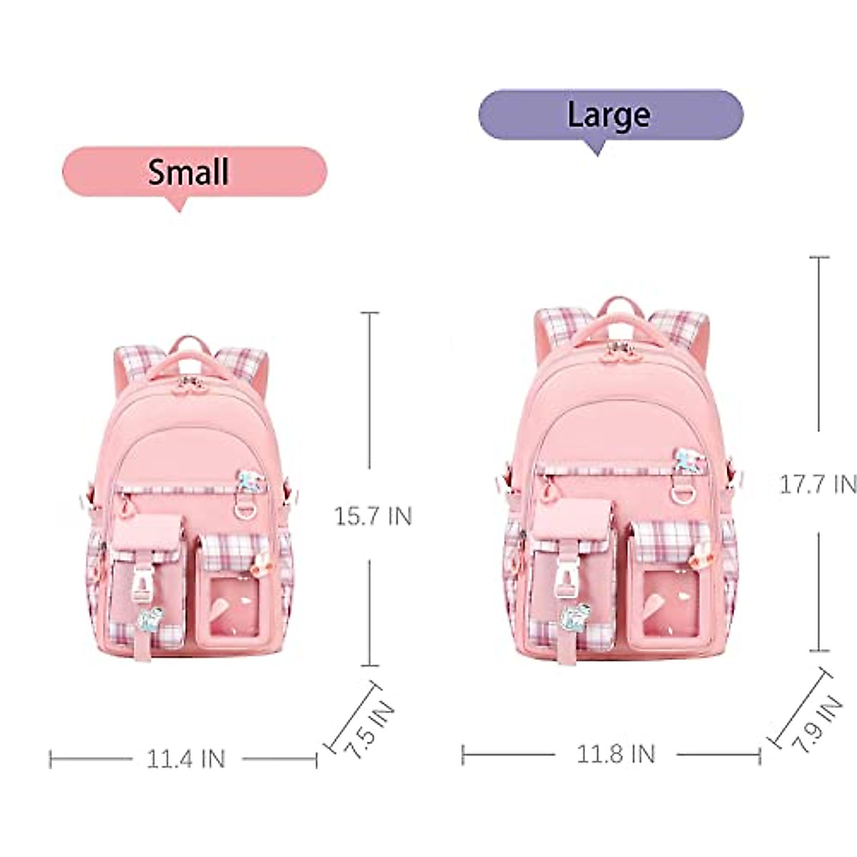 Rcuyyl Cute Backpack Elementary Bookbags Middle School bags Waterproof Bookbag Multifunction Casual Daypack Laptop Travel Bag