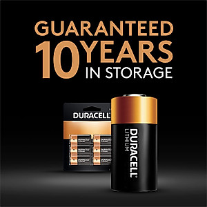 Duracell CR123A 3V Lithium Battery, 6 Count Pack, 123 3 Volt High Power Lithium Battery, Long-Lasting for Home Safety and Security Devices, High-Intensity Flashlights, and Home Automation