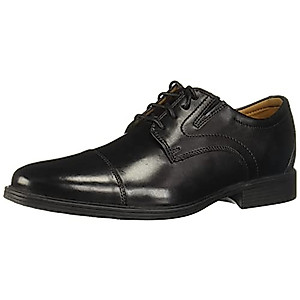Clarks Men's Whiddon Cap Oxford, Black Leather, 13 Wide