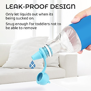 Giichen No Spill Water Bottle Caps - BPA Free Silicone Water Bottle Top Protects Childs Mouth, Replacement Bottle Spout Adapter for Toddlers, Baby and Adults - 4 Pack (Blue, Green, Yellow, Orange)