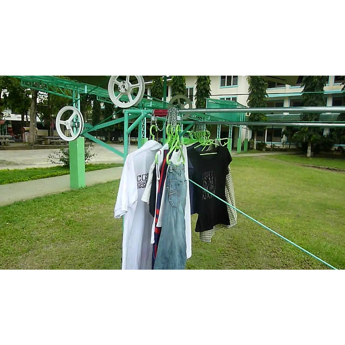 2 Pack Clothesline Pulley HIGH Grade Impact Plastic 5" Wheel Weather Resistant High Grade Impact - Features Aluminum Axle Rustproof Weather Resistant - Pulley For Outdoor Drying Clothes.