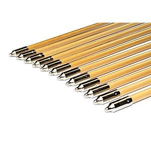 TTFLY FLETCHING 32 inch White Medieval Wooden Arrows Handmade Shaft Practice Targeting Arrow Archery for Recurve Longbow(Pack 12)