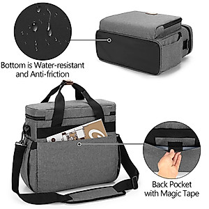 CURMIO Coffee Maker Travel Bag Compatible with Keurig K-Mini or K-Mini Plus, Single Serve Coffee Brewer Carrying Case with Multiple Pockets for K-Cup Pods, Travel Mugs, Gray (Bag Only, Patent Design)