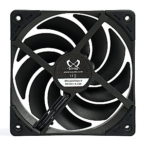 Scythe Wonder Snail 120 PWN - 2400 RPM, 120mm x 25mm Static Pressure Optimized High-Performance Computer Case Fan, Fluid Dynamic Bearing, 4-Pin Connector, Single Pack, Black