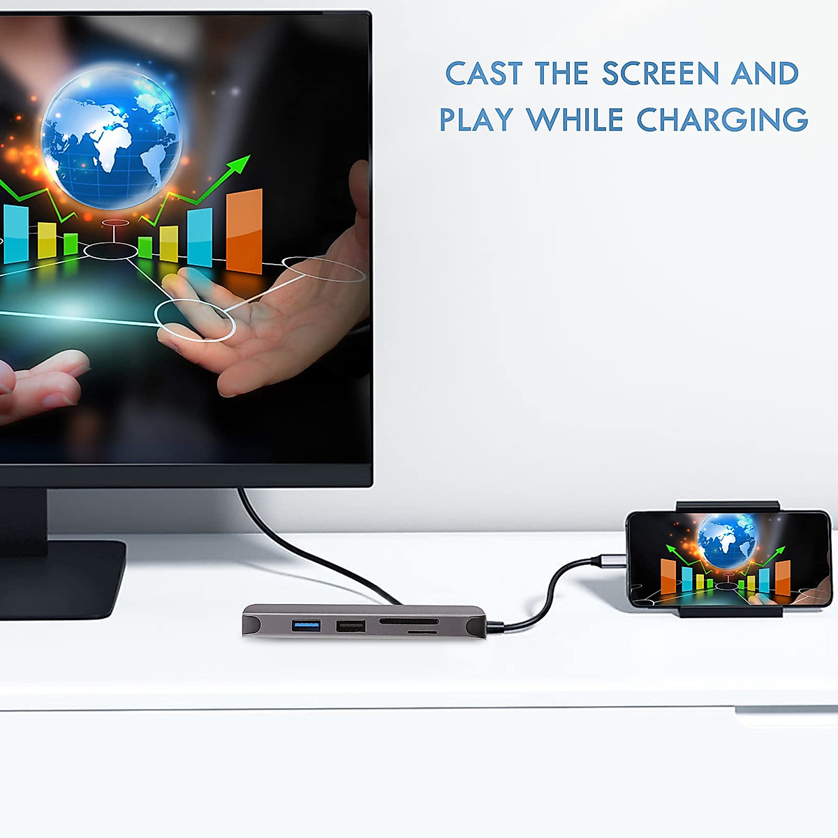 OSALADI USB Adapter USB Ethernet Adapter USB Hubs 1Pc Type Hub USB Hub Dock Station 5- in- 1 Phone Computer Laptop Converter Computer Adapter USB Docking Station USB Ethernet Adapter