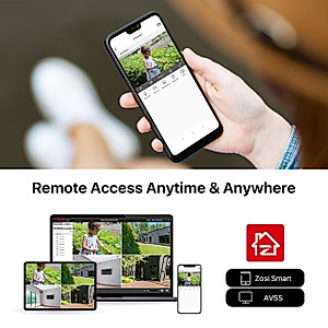 ZOSI 1080P 8CH Home Security Camera System, H.265+ 8 Channel 5MP Lite HD-TVI DVR Recorder and 8pcs 2MP 1920TVL Weatherproof CCTV Dome Cameras Indoor Outdoor, 80ft Night Vision, Remote Access