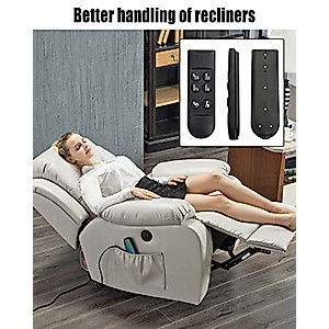 6 Button Power Lift Chair Remote Replacement with 5-Pin Plug Extension Cable, Home Recliner Hand Control Fit for Okin Golden Catnapper Dewert Limoss Power Lift Recliner Chair, (Not Fit for Lazyboy)