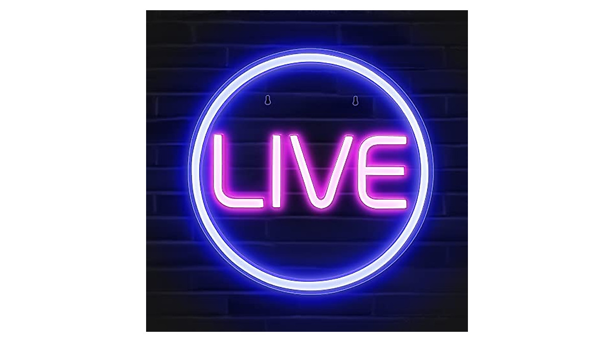 Lumoonosity LIVE Neon Sign for Streamers & Gamers - Bright LED Light