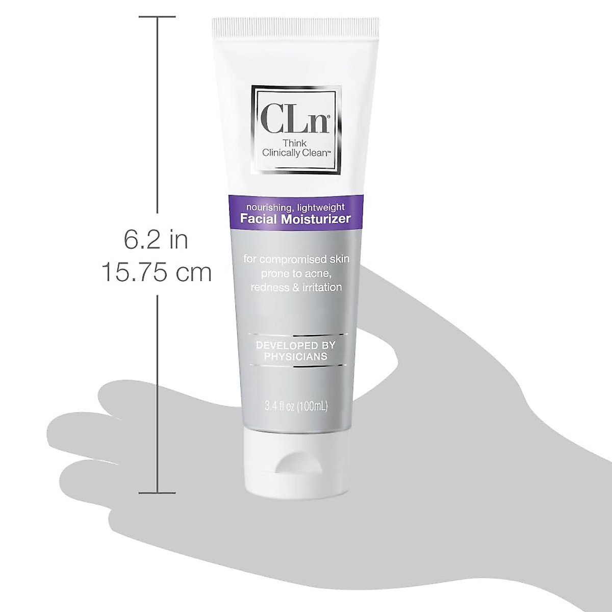 CLn® Facial Moisturizer - Soothes & Calms Skin, Helps Reduce Appearance of Redness, Locks in Moisture without Clogging Pores, Dermatologist & Clinically Tested, 3.4 oz.