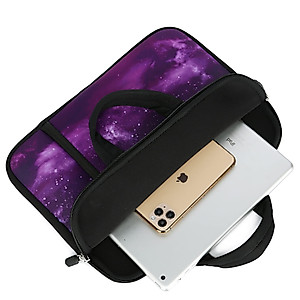 14 15 15.4 15.6 inch Laptop Handle Bag Computer Protect Case Holder Notebook Sleeve Neoprene Cover Soft Carrying Case with Extra Pockets for Dell Lenovo Toshiba HP Chromebook ASUS Acer(Purple Galaxy)
