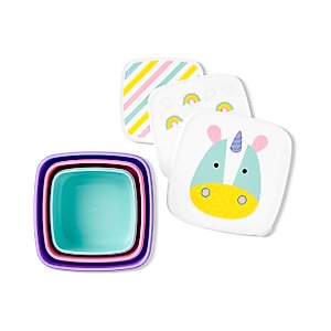 Skip Hop Toddler Snack Container Set, Zoo Snack Box Set, Unicorn, 3 Pack