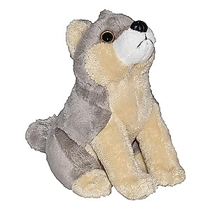WILD REPUBLIC Wild Calls Wolf, Authentic Animal Sound, Stuffed Animal, Eight Inches, Gift for Kids, Plush Toy, Fill is Spun Recycled Water Bottles