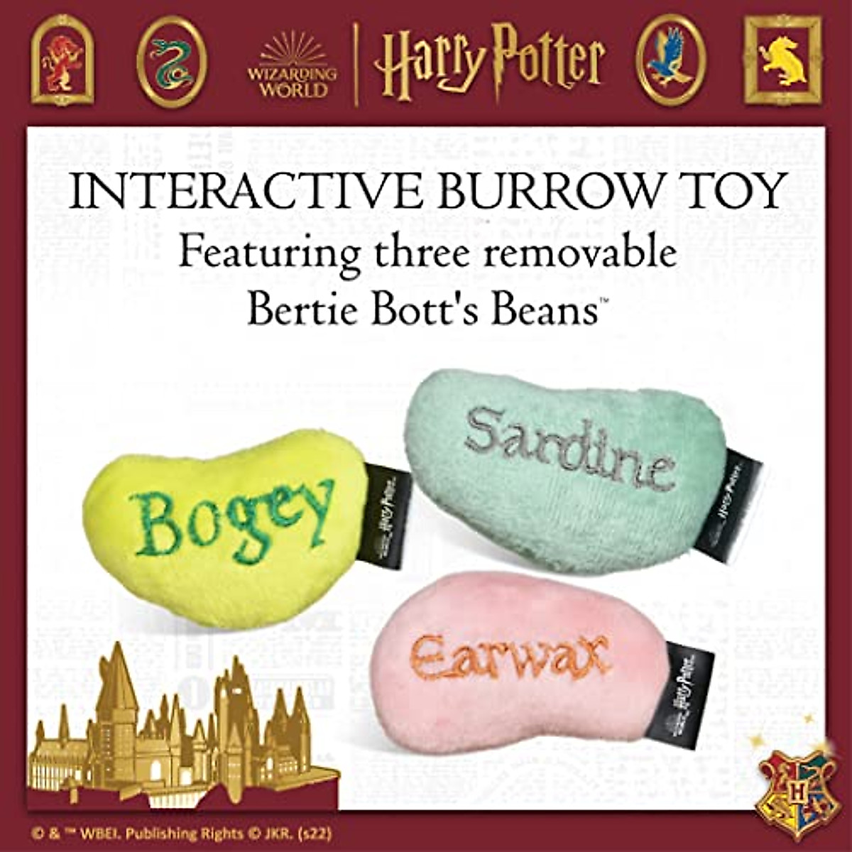 Harry Potter 10 Inch Bertie Botts Jelly Bean Burrow Pet Toy | Dog Toy Bertie Botts Jelly Beans | Bertie Botts Dog Toy with Jelly Beans 10 Inch | Plush Dog Toy