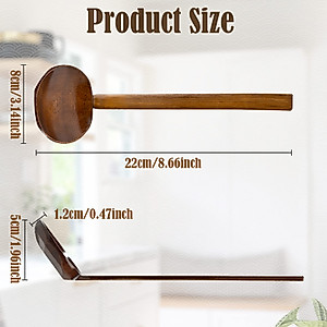 ORYOUGO 6 Pieces Handcrafted Wooden Ramen Soup Spoon with Long Handle Home Tableware Kitchen Utensils, 8.6in