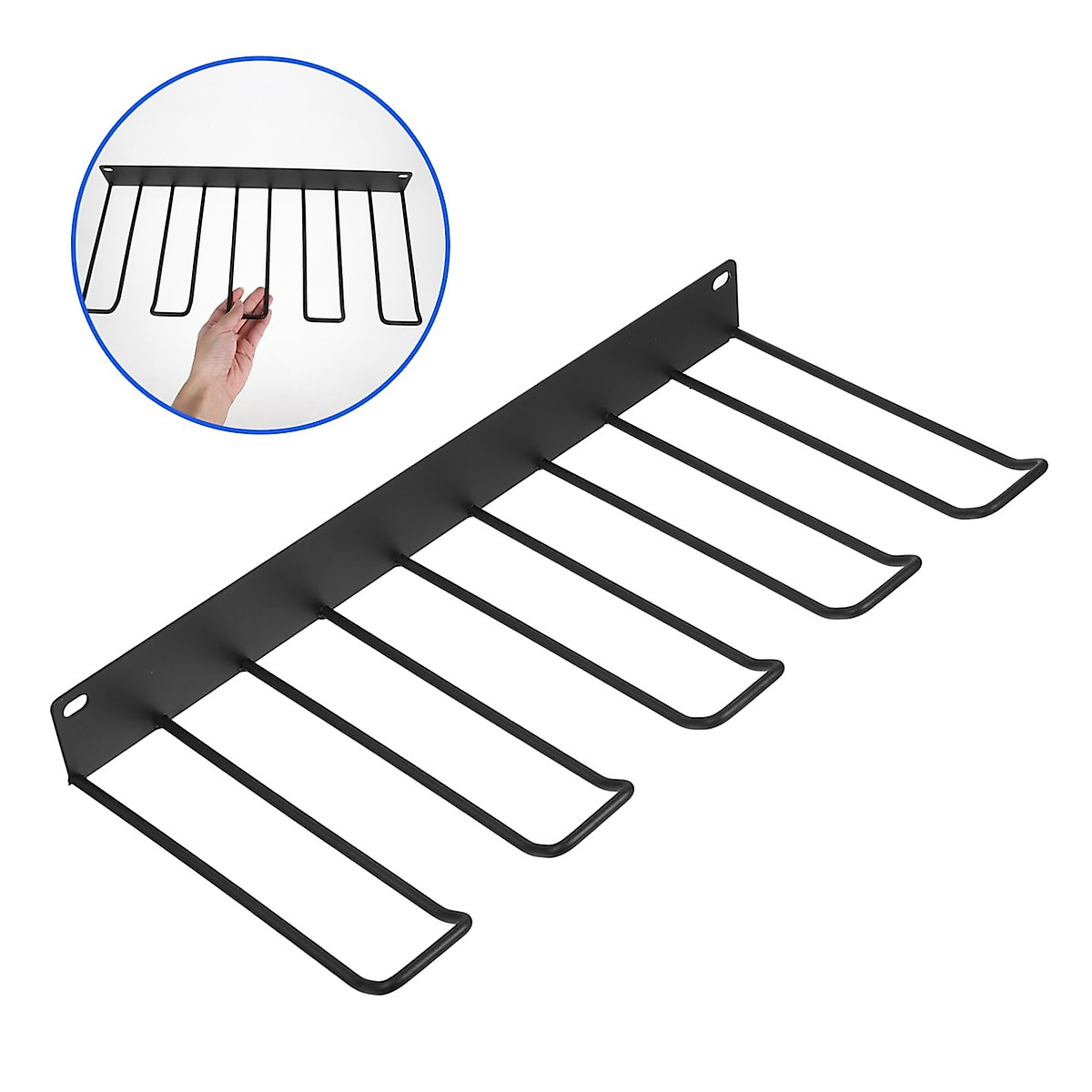 OFFSCH Tool Holder Rake Holder Garage Organization Battery Tools Holder Cordless Drill Tools Organizer Garage Wall Organizer Shovel Holder Storage Shelves Drill Rack Black Carbon Steel