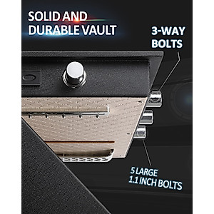 JINXNOBI Large Safe Box ,4.2 Cubic Feet Home Safe Box with Fireproof Waterproof 27.6in Security Big Safe with Electronic Keypad Digital Lock for Office Hotel