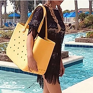 kvcezxu Rubber Beach Bag Waterproof Sandproof Outdoor Tote Bag Portable Travel Bag Beach Sports Handbag Large